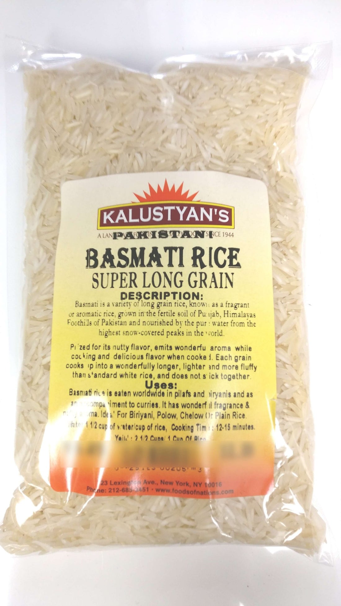 Basmati Rice, Super Long Grain, Pakistani – Kalustyan's